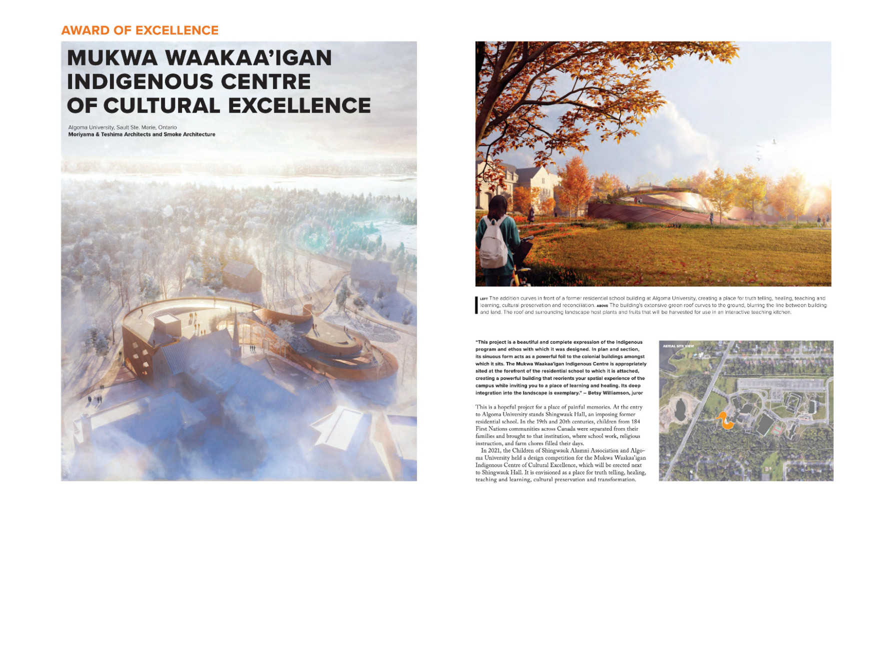 Mukwa Waakaa'igan Recipient of Canadian Architect Award of Excellence ...