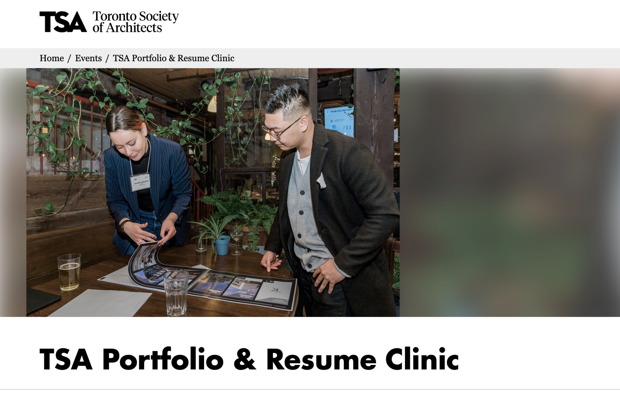 Toronto Society of Architects’ “TSA Portfolio & Resume Clinic ...